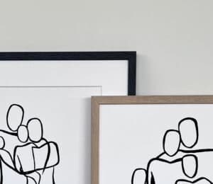 XL Line-art family Giclée print - Less With Lines
