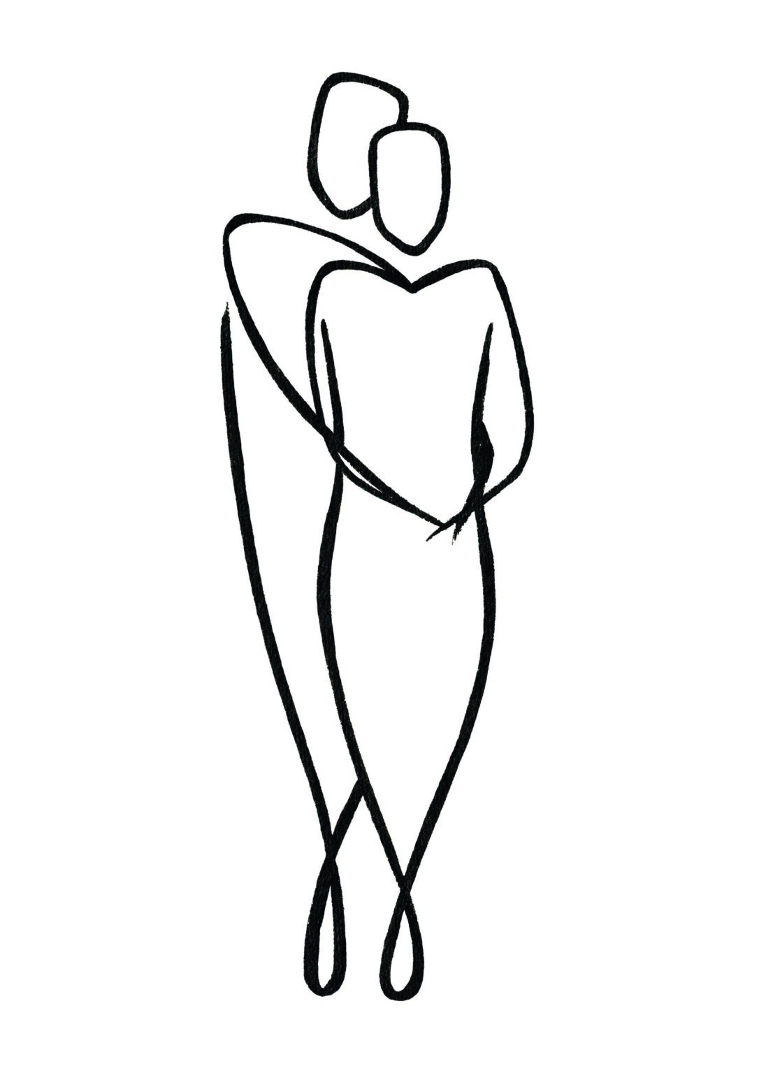XL Line-art family Giclée print - Less With Lines