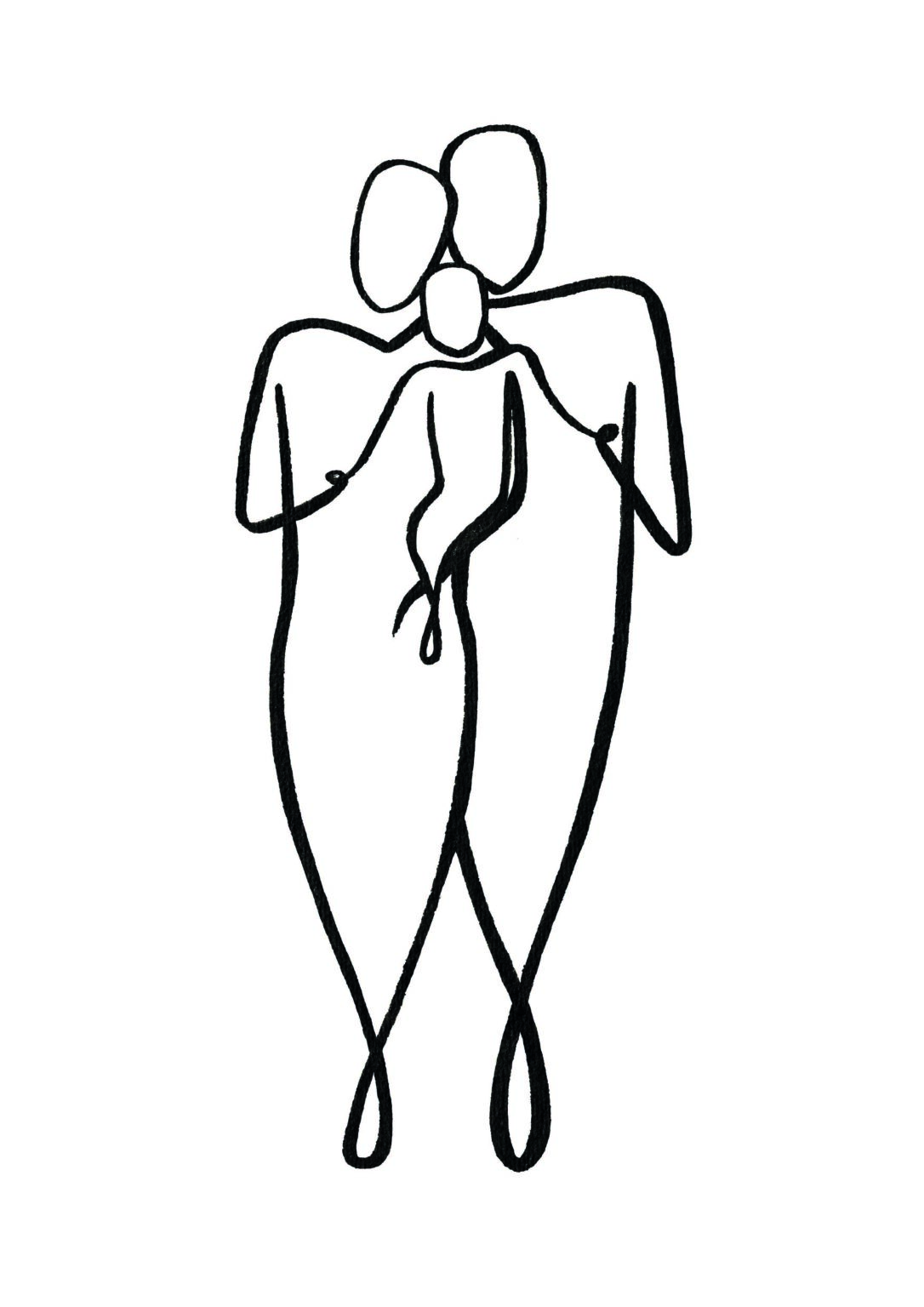 XL Line-art family Giclée print - Less With Lines
