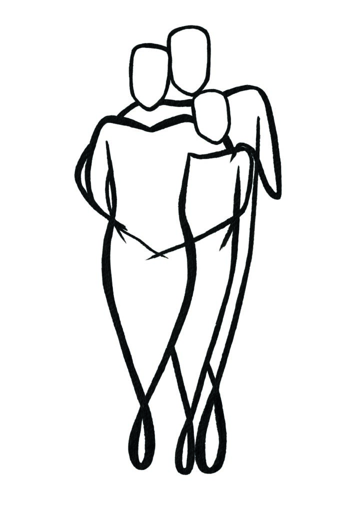 XL Line-art family Giclée print - Less With Lines