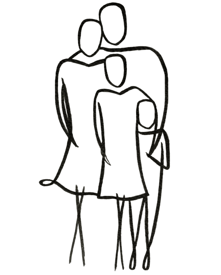 XL Line-art family Giclée print - Less With Lines