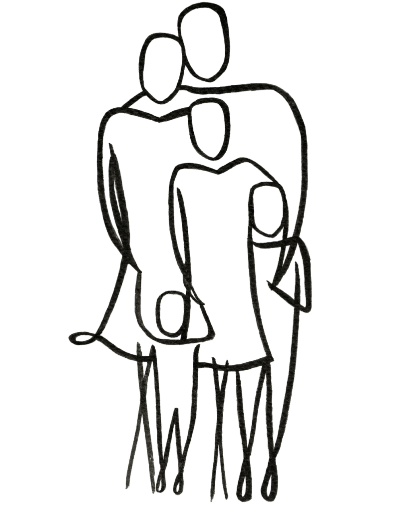 XL Line-art family Giclée print - Less With Lines
