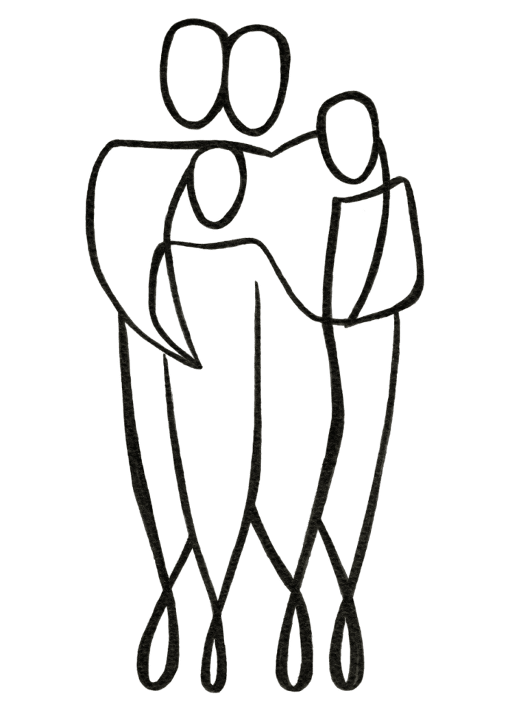 XL Line-art family Giclée print - Less With Lines