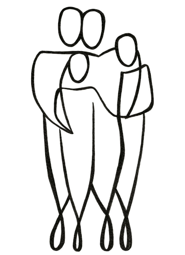 XL Line-art family Giclée print - Less With Lines