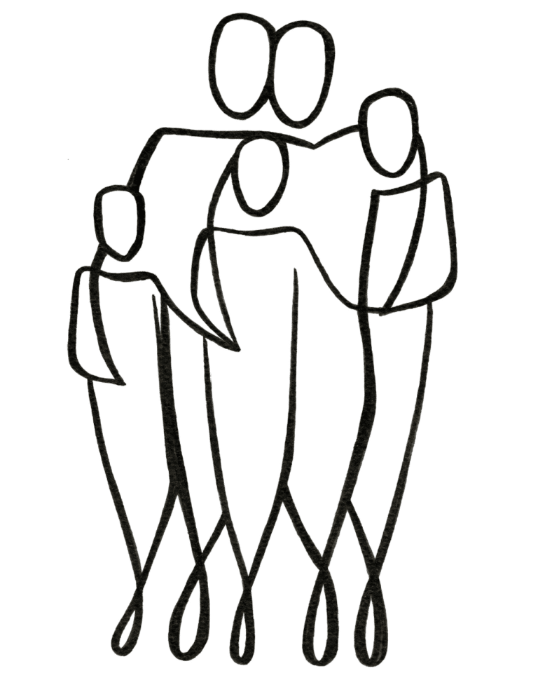 XL Line-art family Giclée print - Less With Lines