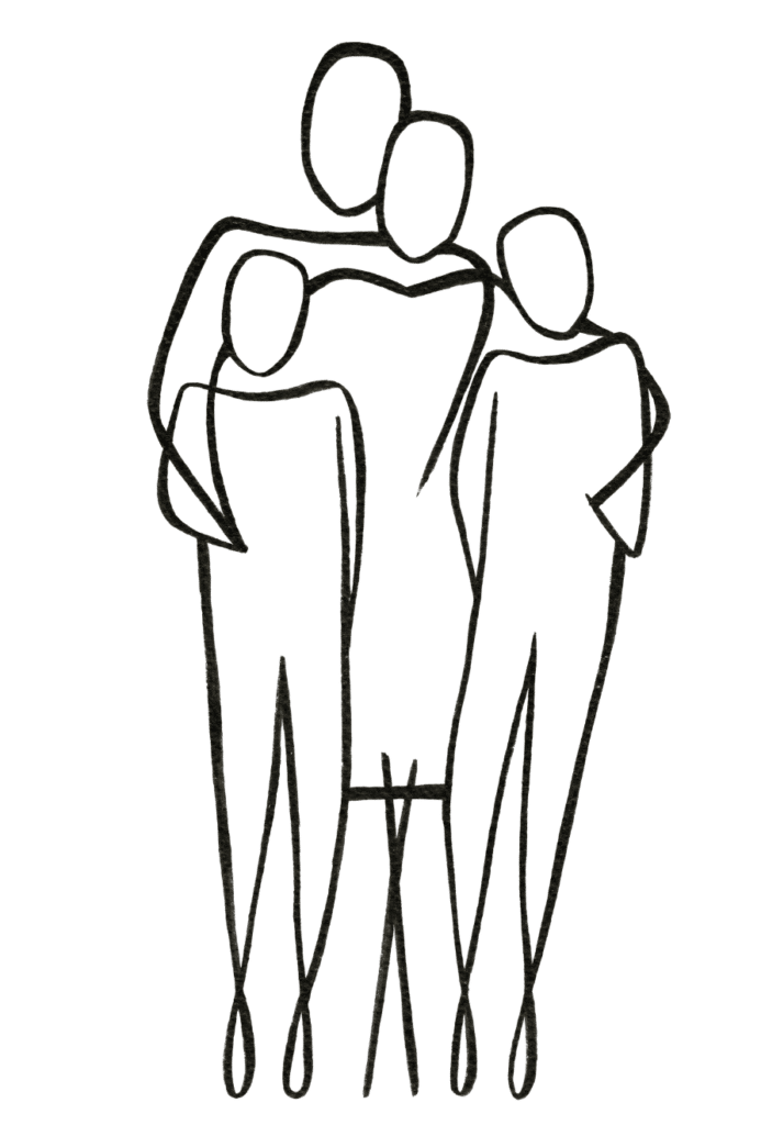 XL Line-art family Giclée print - Less With Lines