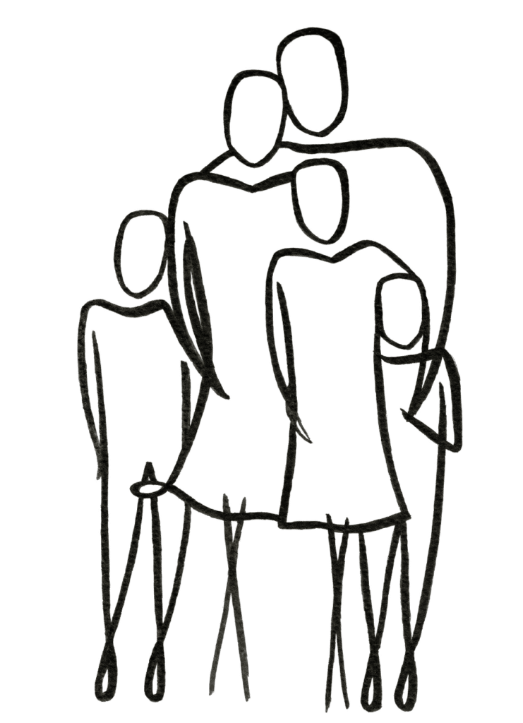 XL Line-art family Giclée print - Less With Lines
